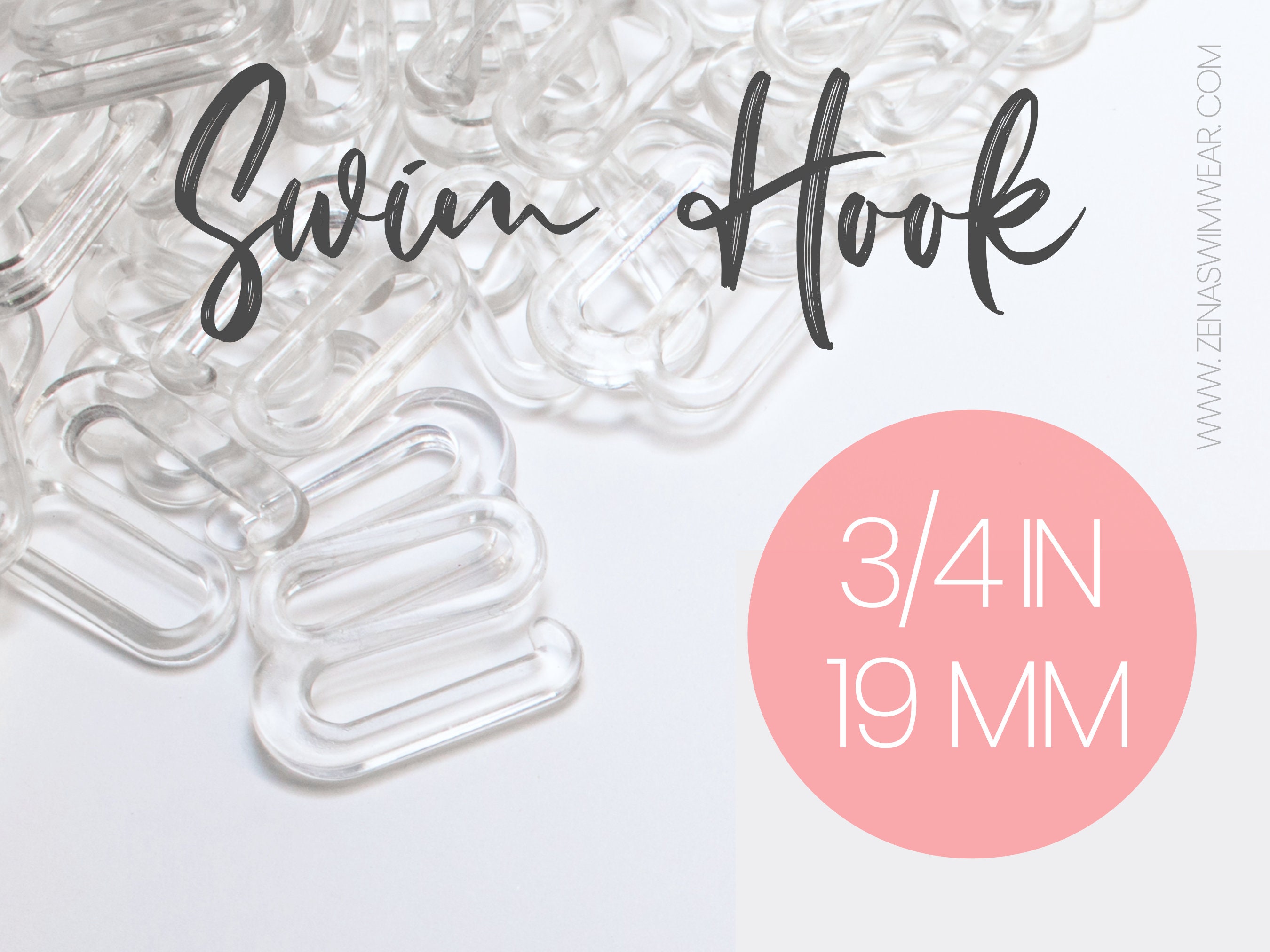 20PCS 3/4" / 19mm Clear Plastic Bra G Hooks for Swimwear, Lingerie and ...