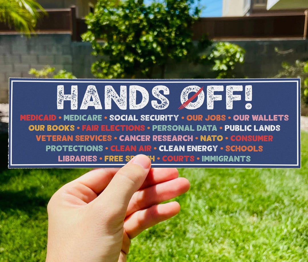 Hands off Car Magnet/bumper Sticker, Funny Anti Trump Car Magnet, Anti ...