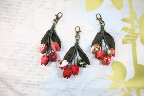 Red Tulip Keychain Keychain Accessories Keychain Charm - Etsy