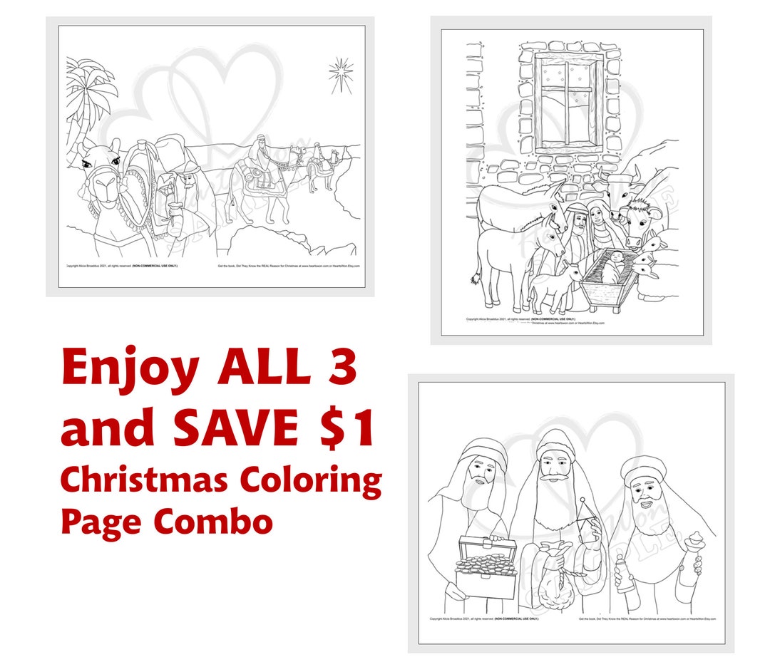 Download: Christmas Coloring Pages Combo, Coloring Sheets - Etsy