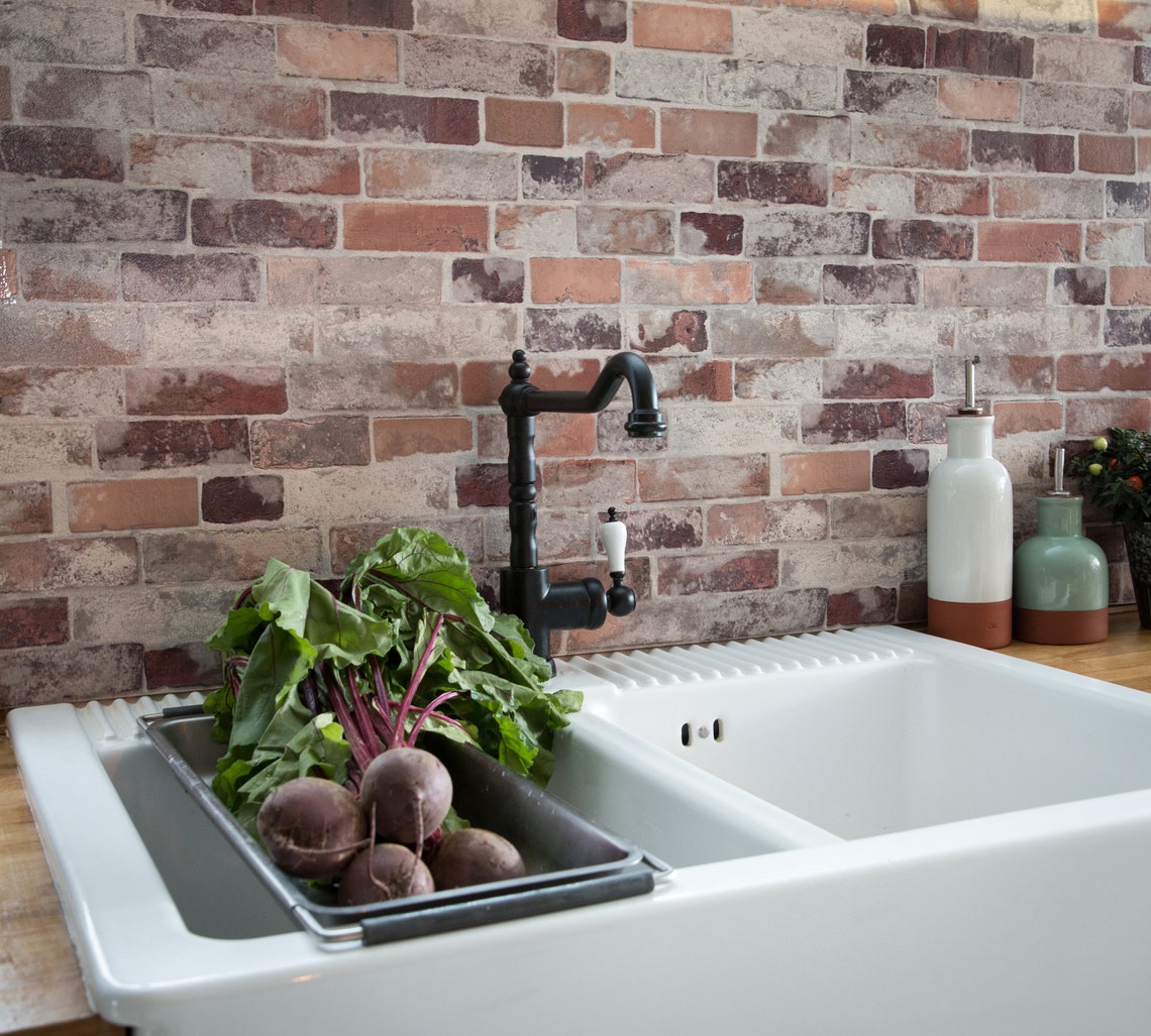 Vintage Brick Tisa 3D Waterproof Wallpaper for Kitchen | Etsy UK