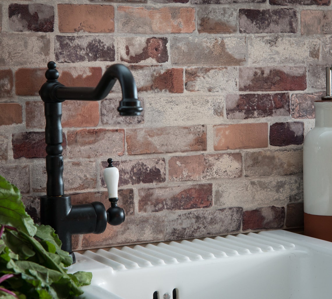 Vintage Brick Tisa 3D Waterproof Wallpaper for Kitchen - Etsy