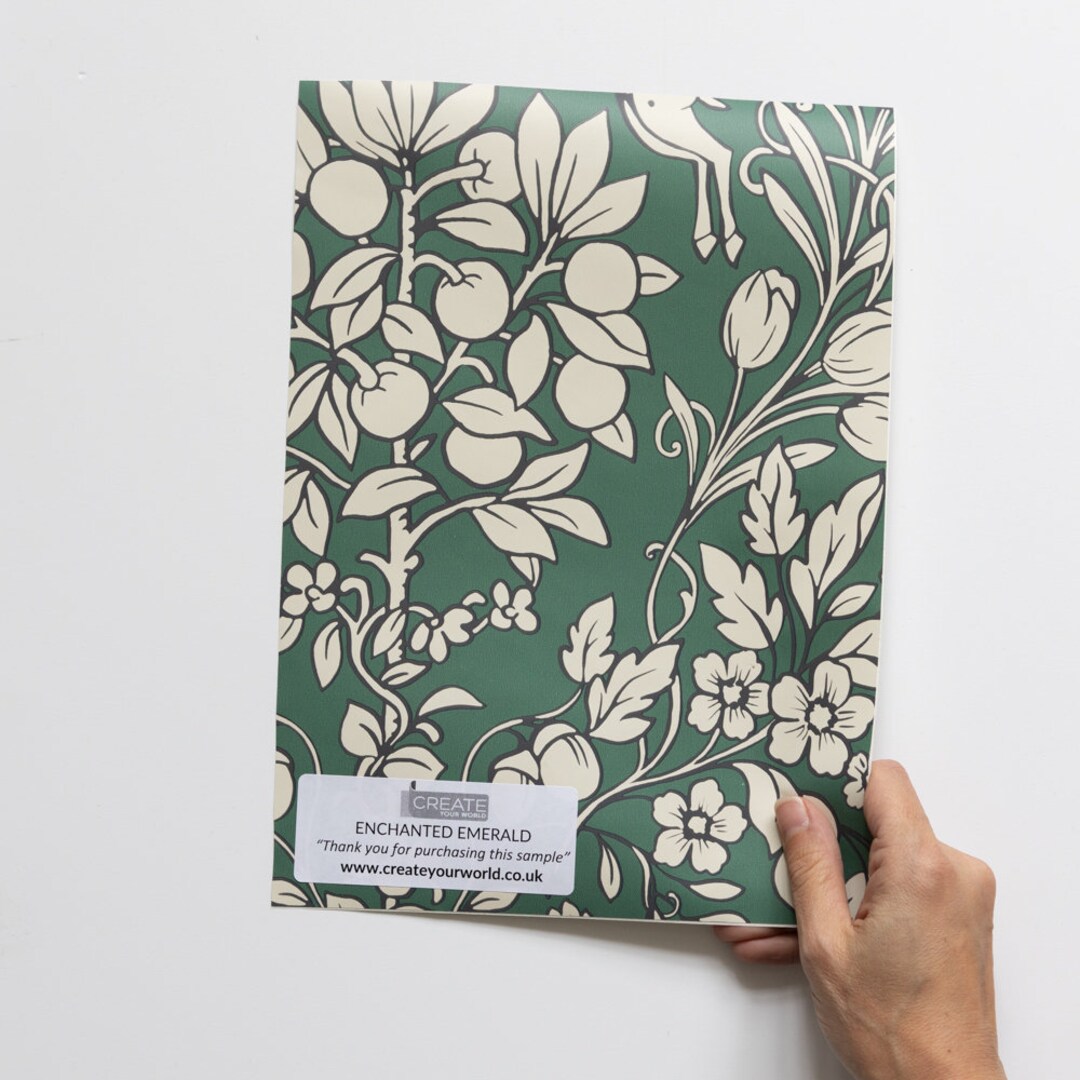 A4 SAMPLE Nu Wallpaper ENCHANTED EMERALD Green Peel & Stick - Etsy
