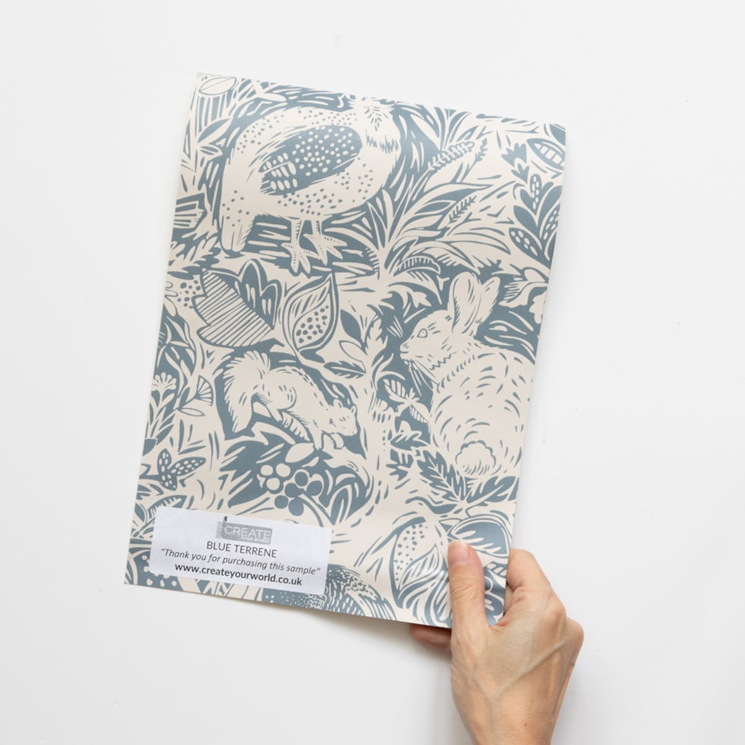A4 SAMPLE Nu Wallpaper TERRENE BLUE Peel & Stick Wallpaper - Etsy