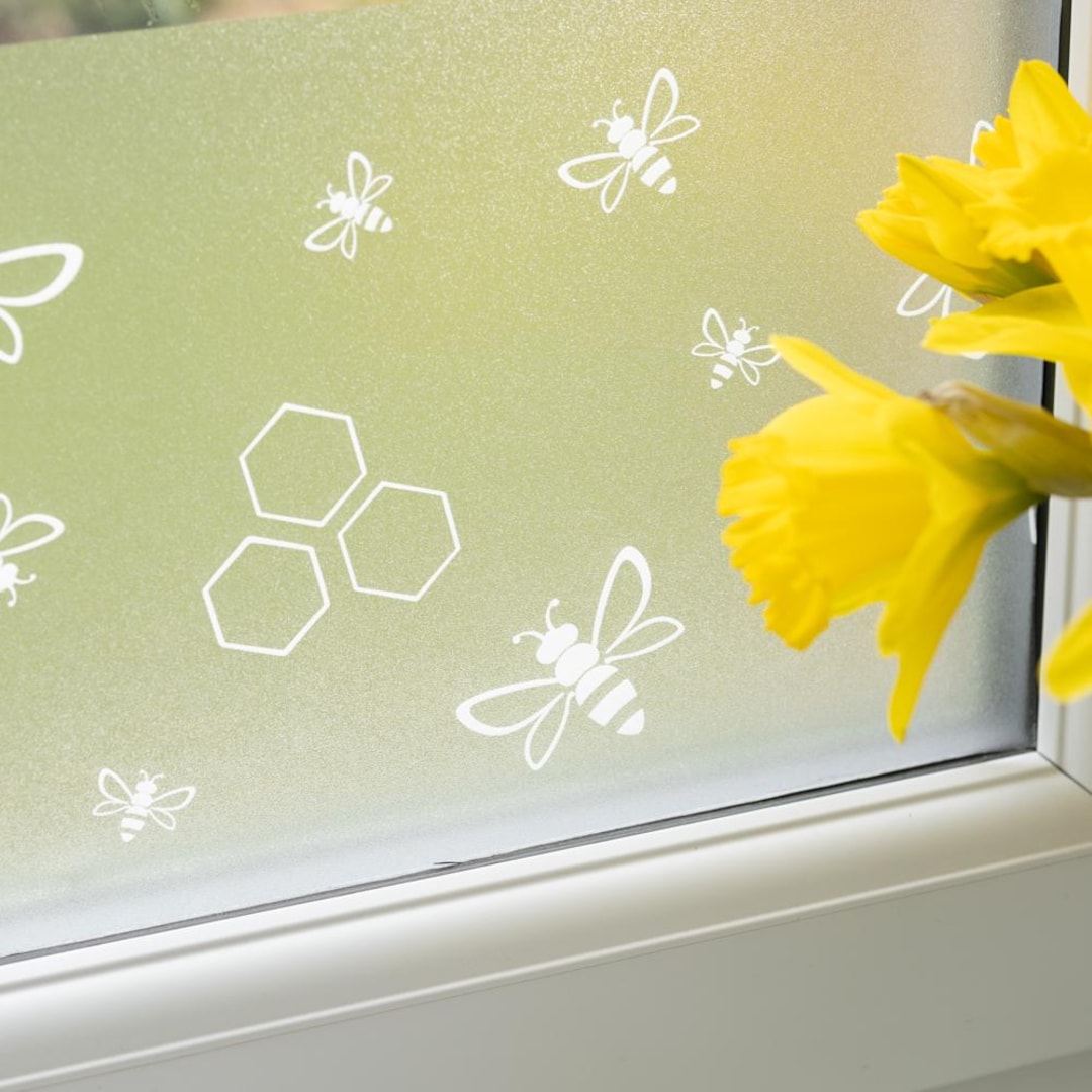 Spring Border Wild Bees Dc Fix Static Cling Window Film for Decor 20cm ...