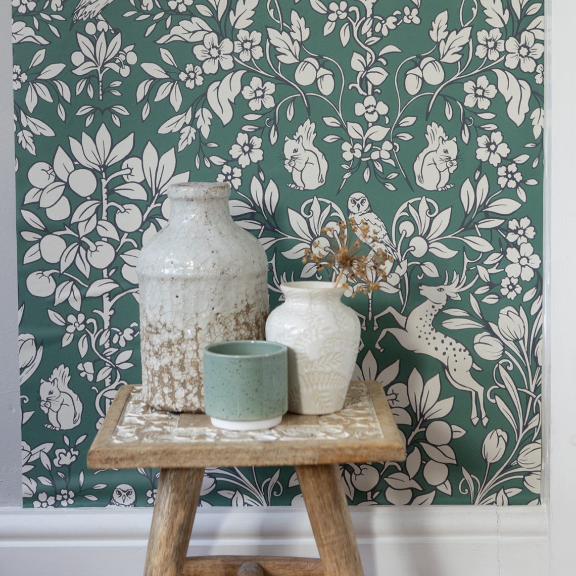 A4 SAMPLE Nu Wallpaper ENCHANTED EMERALD Green Peel & Stick - Etsy