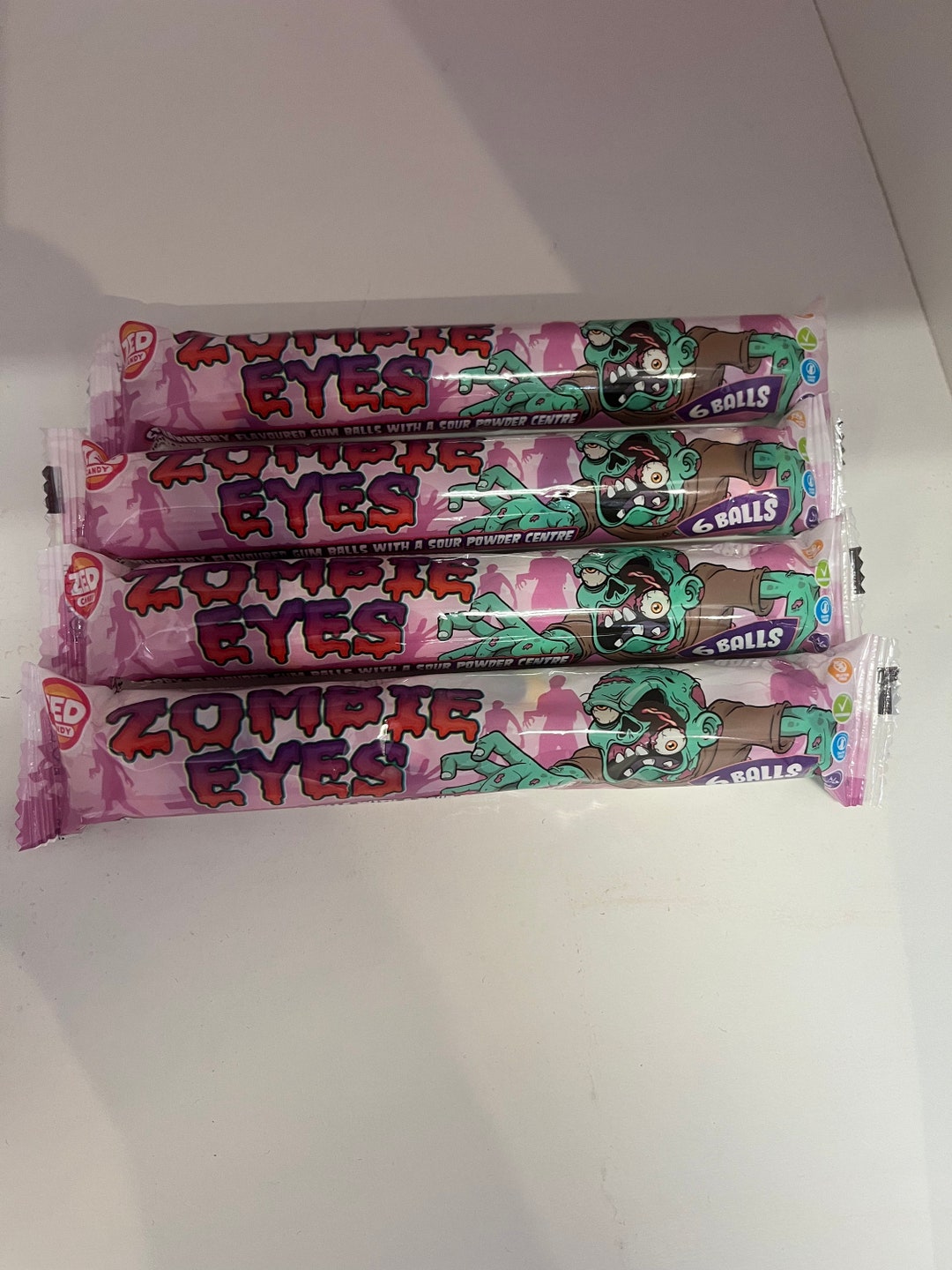 Zed Candy Zombie Eyes Bubblegum X 4 Packs - Etsy