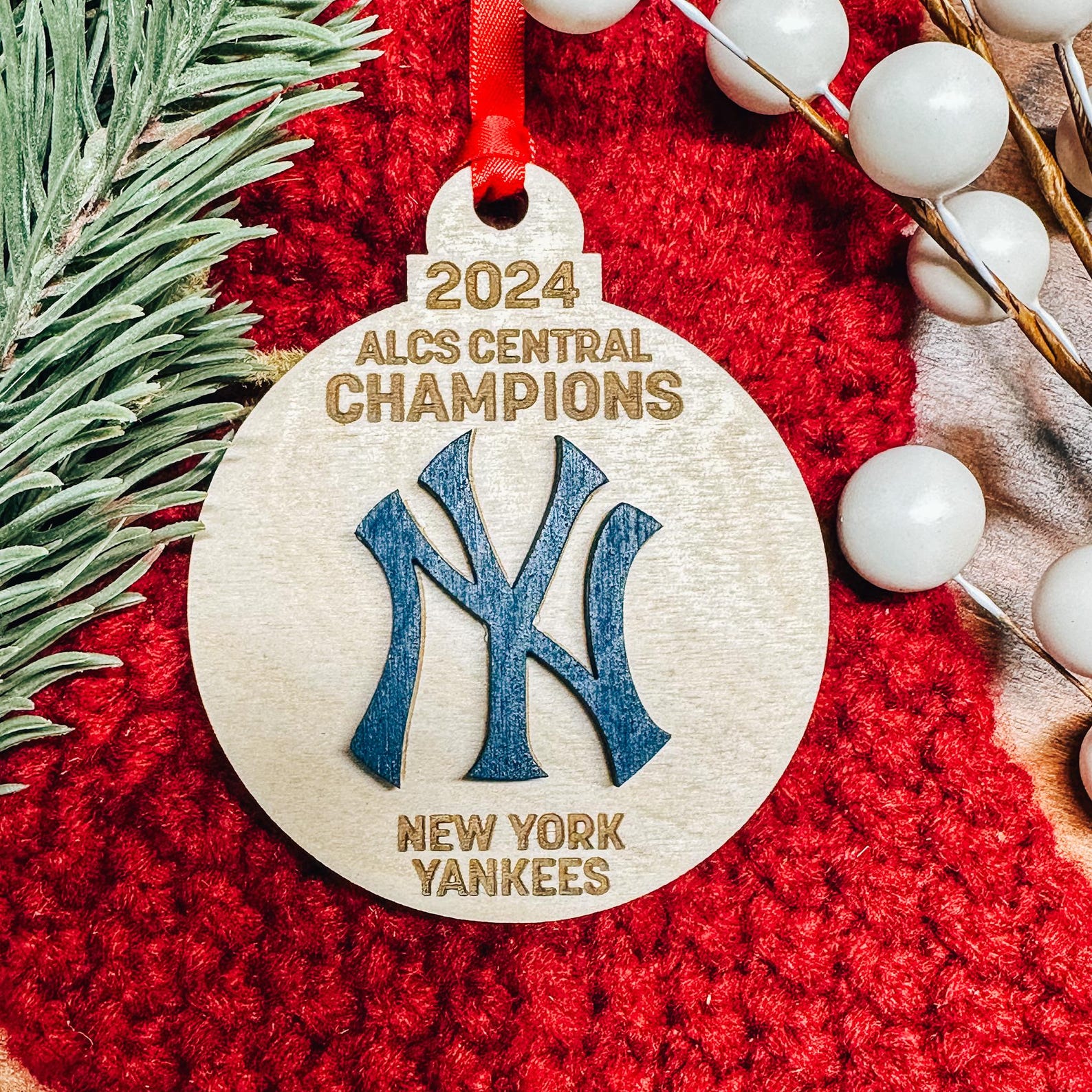 2024 ALCS Champions, NY Yankees Christmas Ornaments, Christmas Tree ...