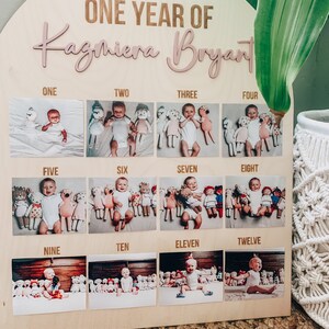 One Year of Baby | 12 Months of First Year Sign| First Birthday Sign ...