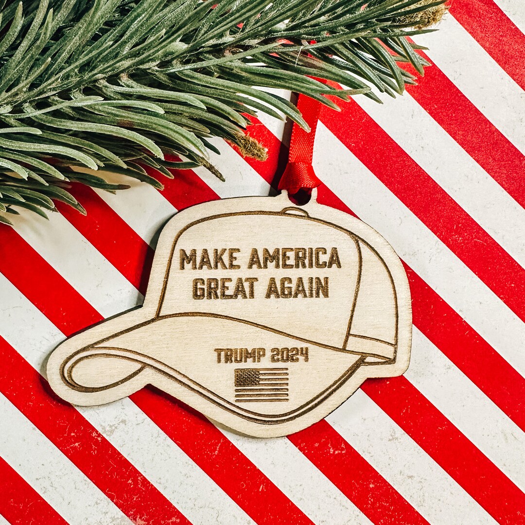 Trump 2024 Ornament, MAGA 2024 Ornament, MAGA Hat Ornament, Laser ...