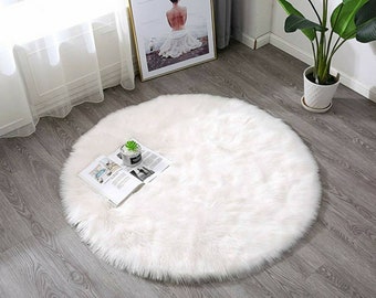 Fur White Rug | Etsy