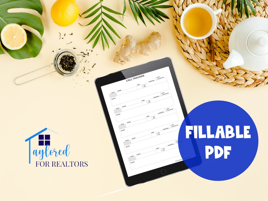 Realtor Daily Call Log | Call Tracking Forms | Real Estate | Real ...