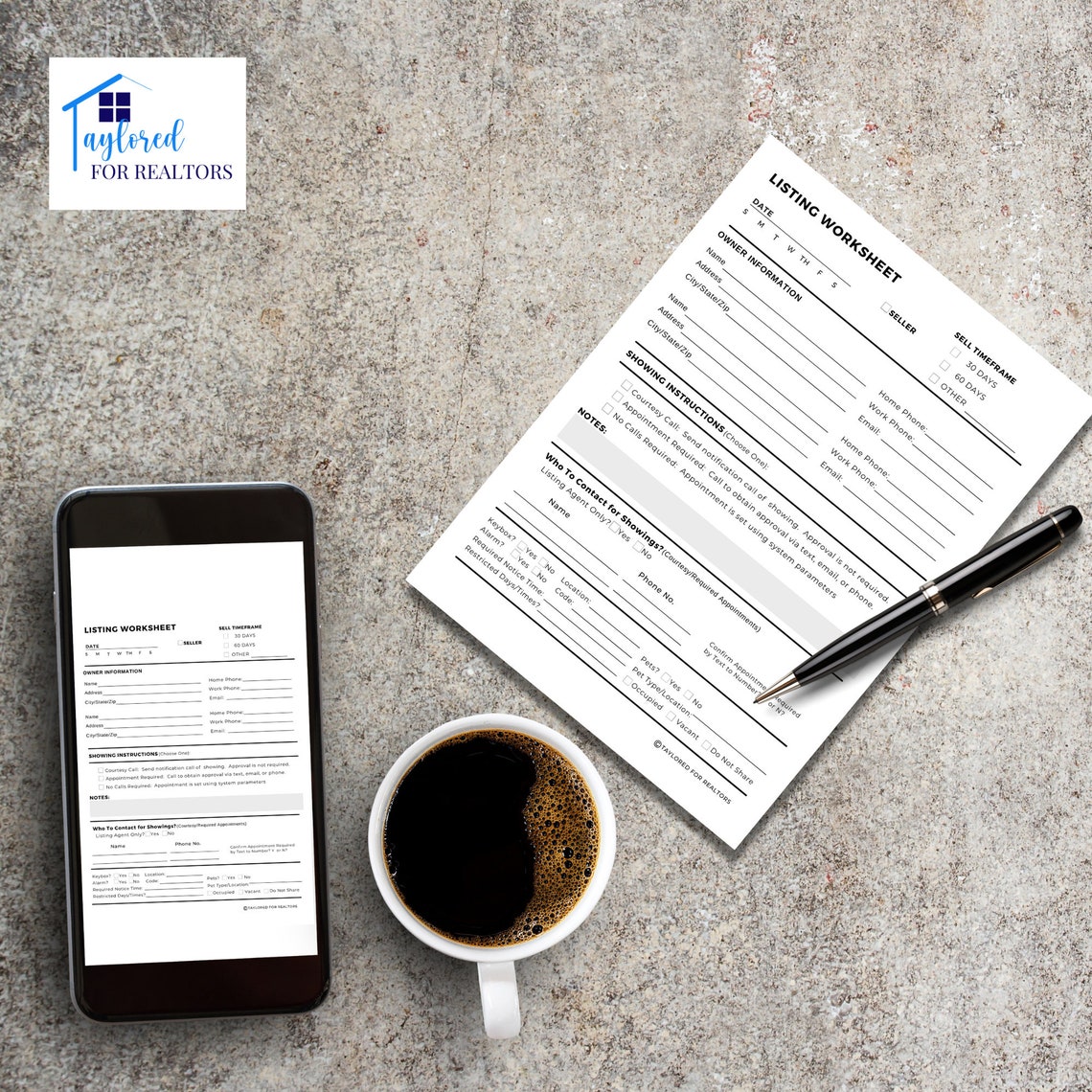 Realtor Listing Worksheet | Listing Appointment | Seller Lead Sheet ...