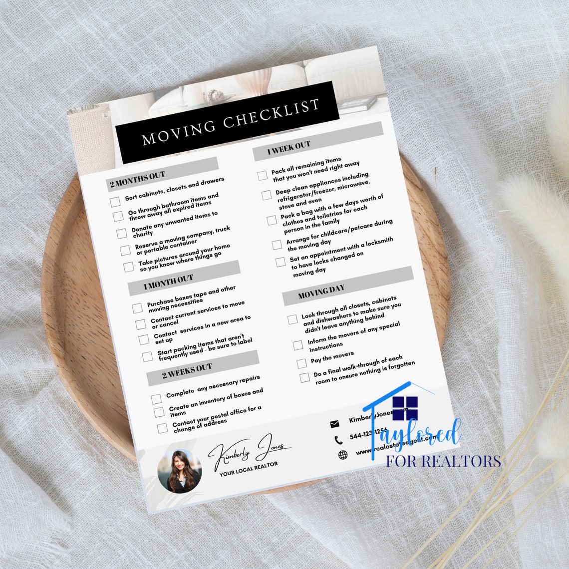 Real Estate Moving Checklist, Realtor Moving Guide, Change of Address ...
