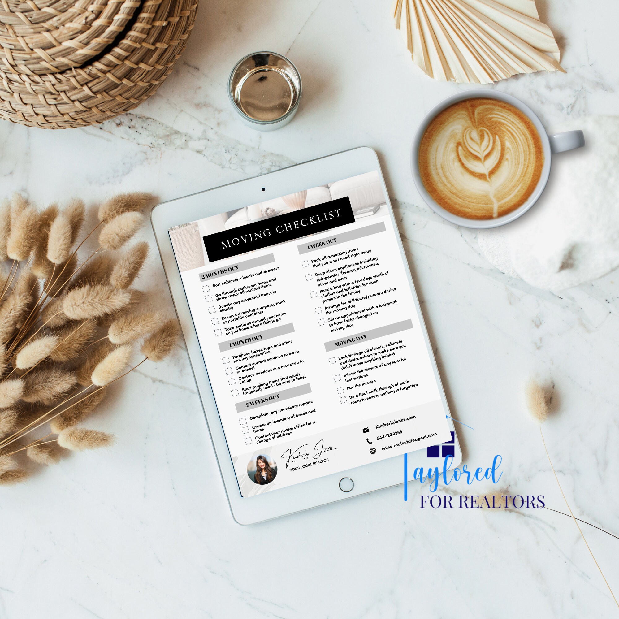 Real Estate Moving Checklist, Realtor Moving Guide, Change of Address ...