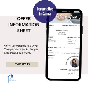 Offer Information Cover Sheet Real Estate Marketing Offer - Etsy