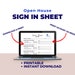 Open House Sign in Sheet, Real Estate Marketing, Real Estate Printable ...