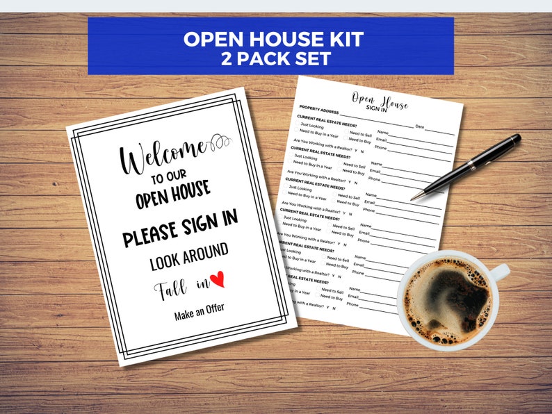 Open House Sign in Sheet, Real Estate Marketing, Real Estate Printable ...