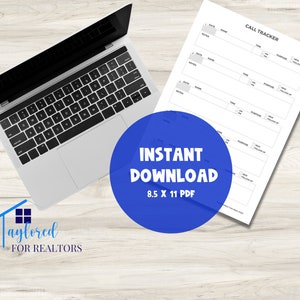 Realtor Daily Call Log | Call Tracking Forms | Real Estate | Real ...