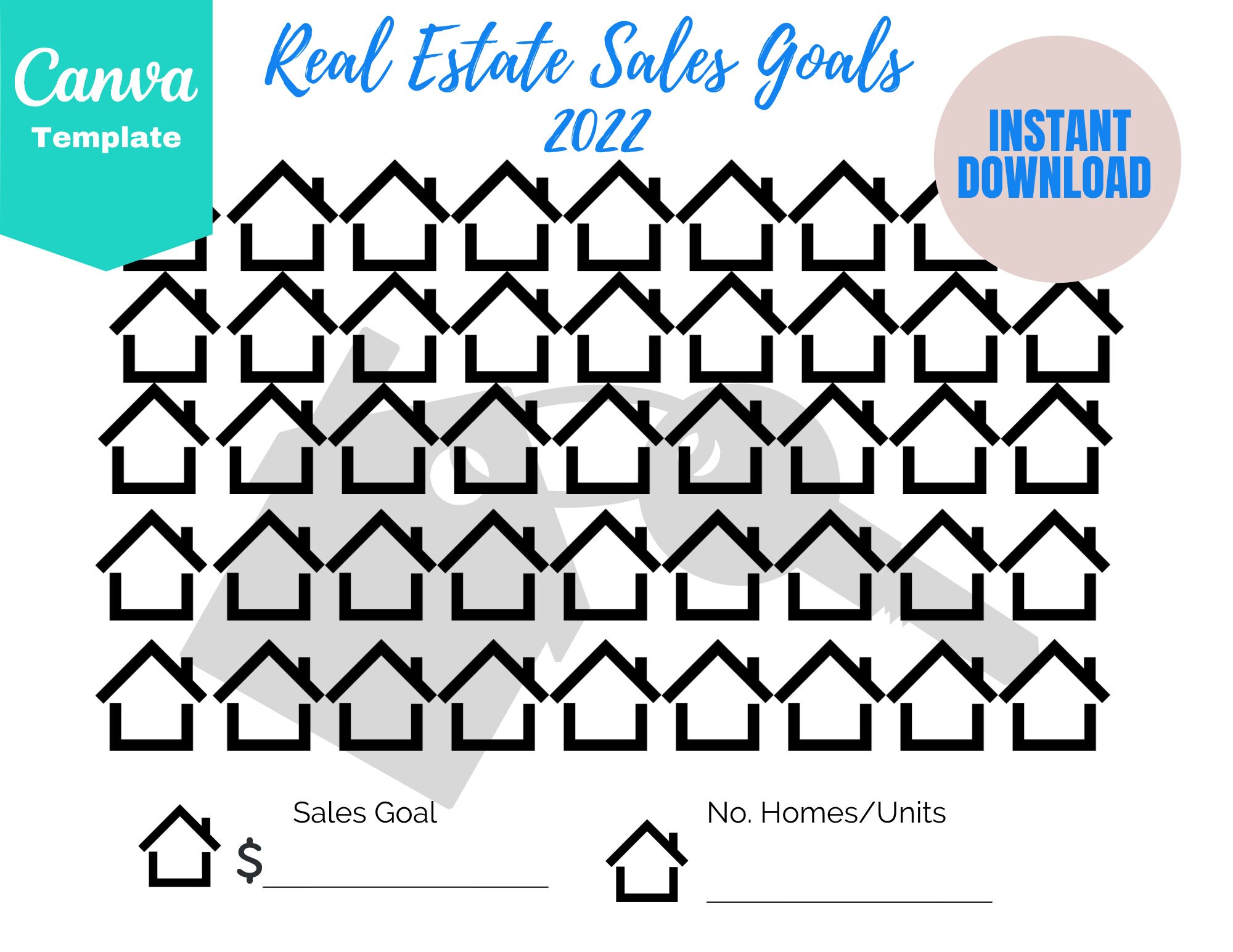 House Goal Chart Real Estate Goal Chart | Etsy
