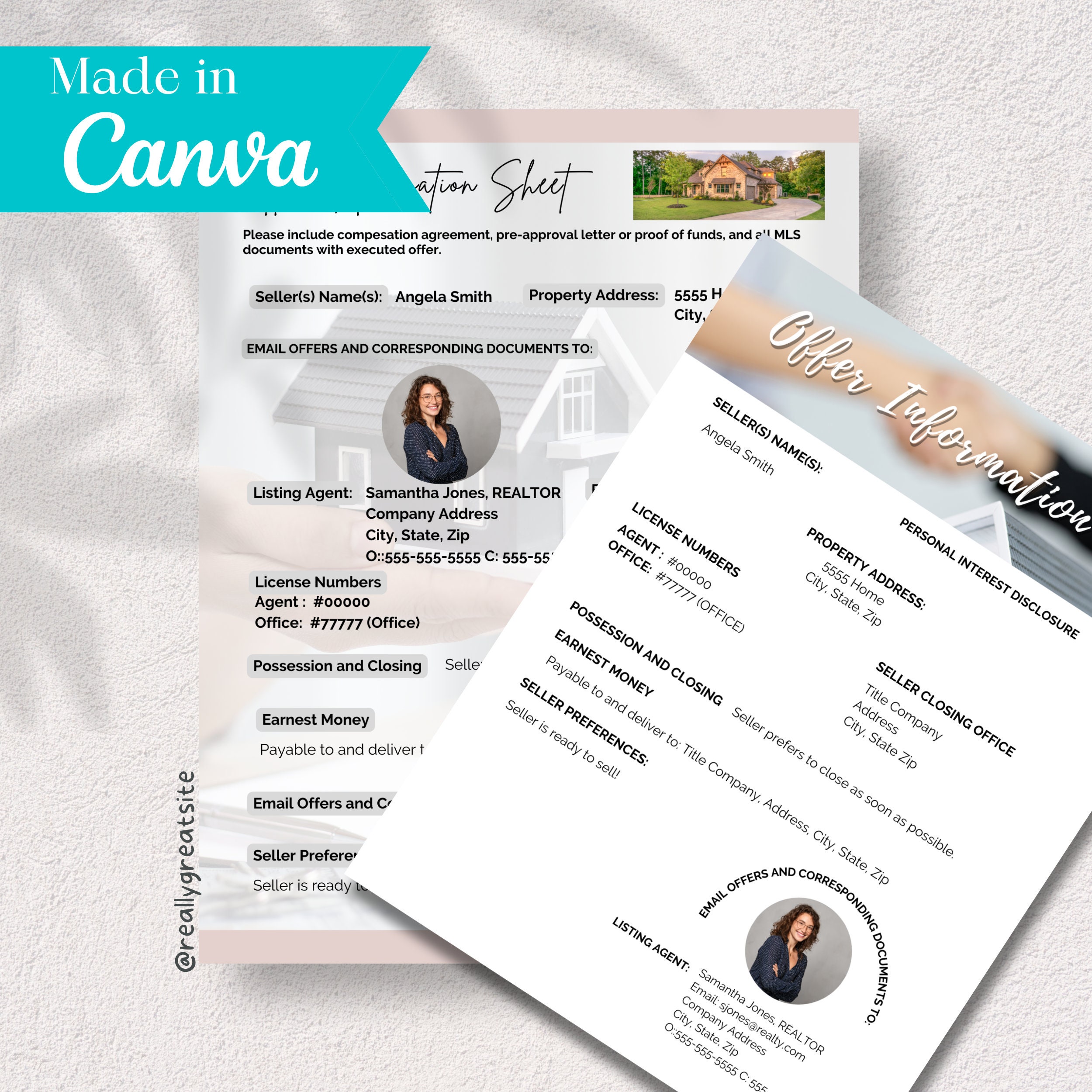 Offer Information Cover Sheet | Real Estate Marketing | Offer Summary ...