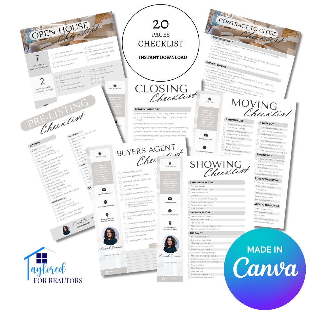 Real Estate Checklists, Realtor Checklist, Home Seller Checklist ...