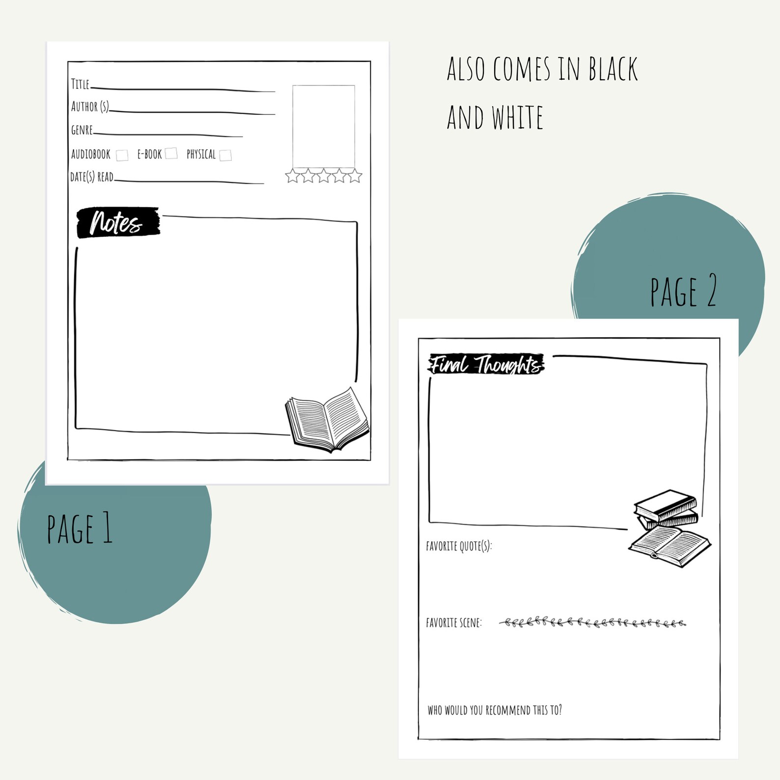 Book Review Digital Download/printable Long Form - Etsy