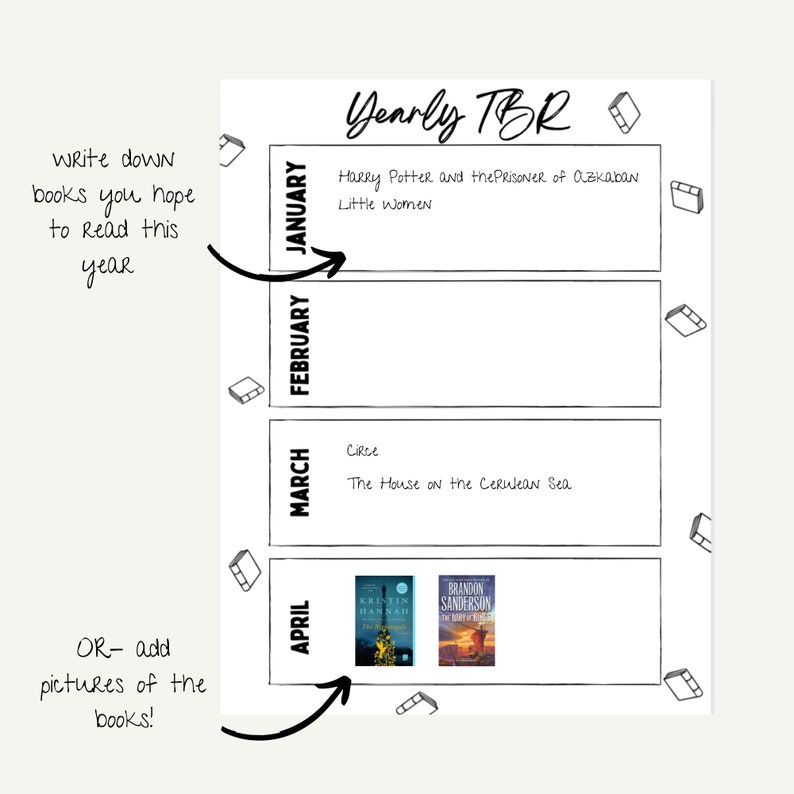 Full Year TBR Tracker Printable, Digital Download - Etsy