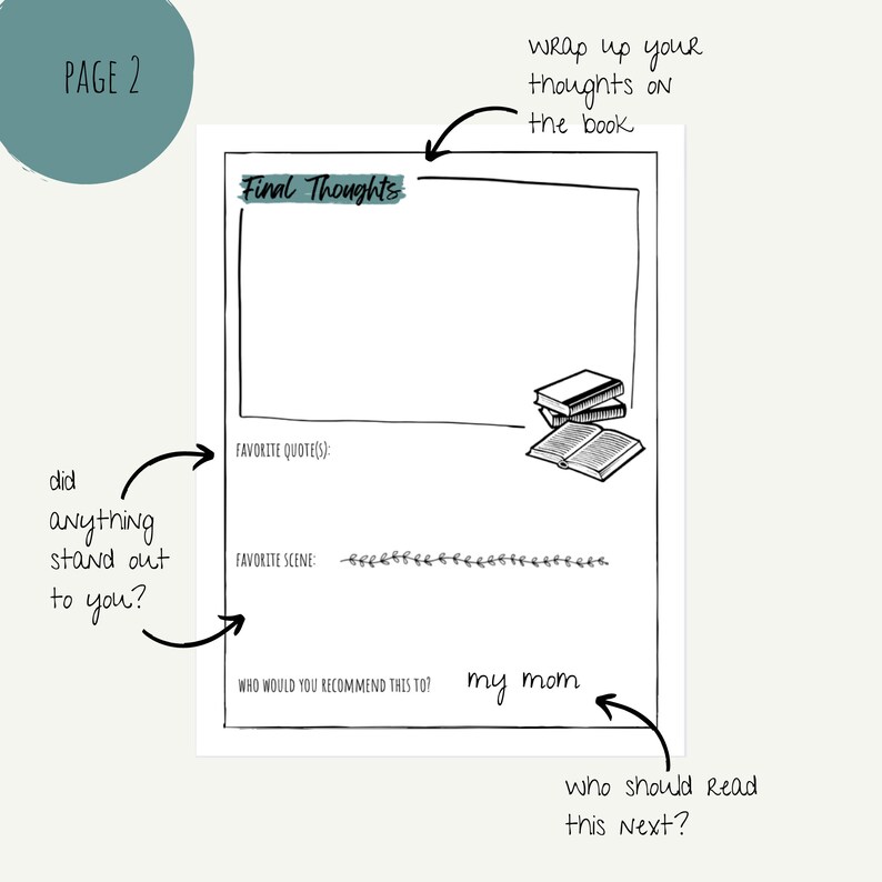 Book Review Digital Download/printable Long Form - Etsy