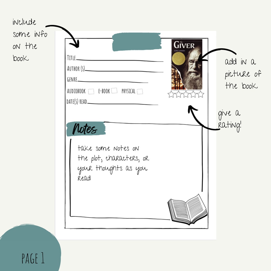 Book Review Digital Download/printable Long Form - Etsy