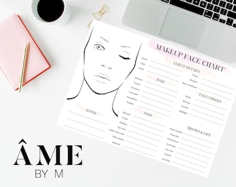 Makeup Artist Face Chart, Makeup Artist Form, Freelance Makeup Form ...