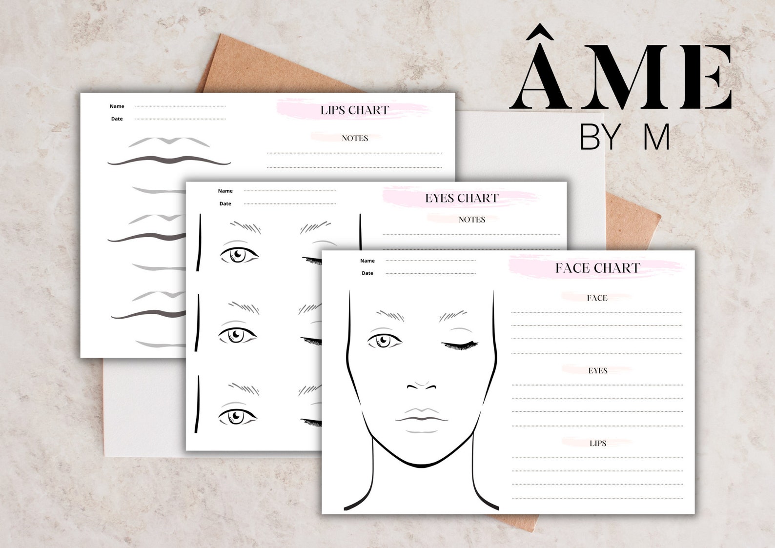 Makeup Artist Templates Set, Makeup Practice Sheets, Makeup Artist Face ...