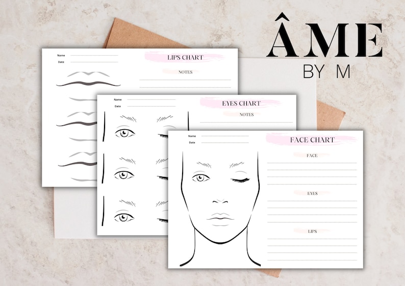 Makeup Artist Templates Set, Makeup Practice Sheets, Makeup Artist Face ...