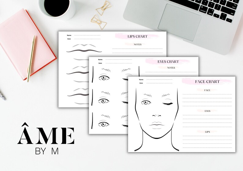 Makeup Artist Templates Set Makeup Practice Sheets Makeup - Etsy