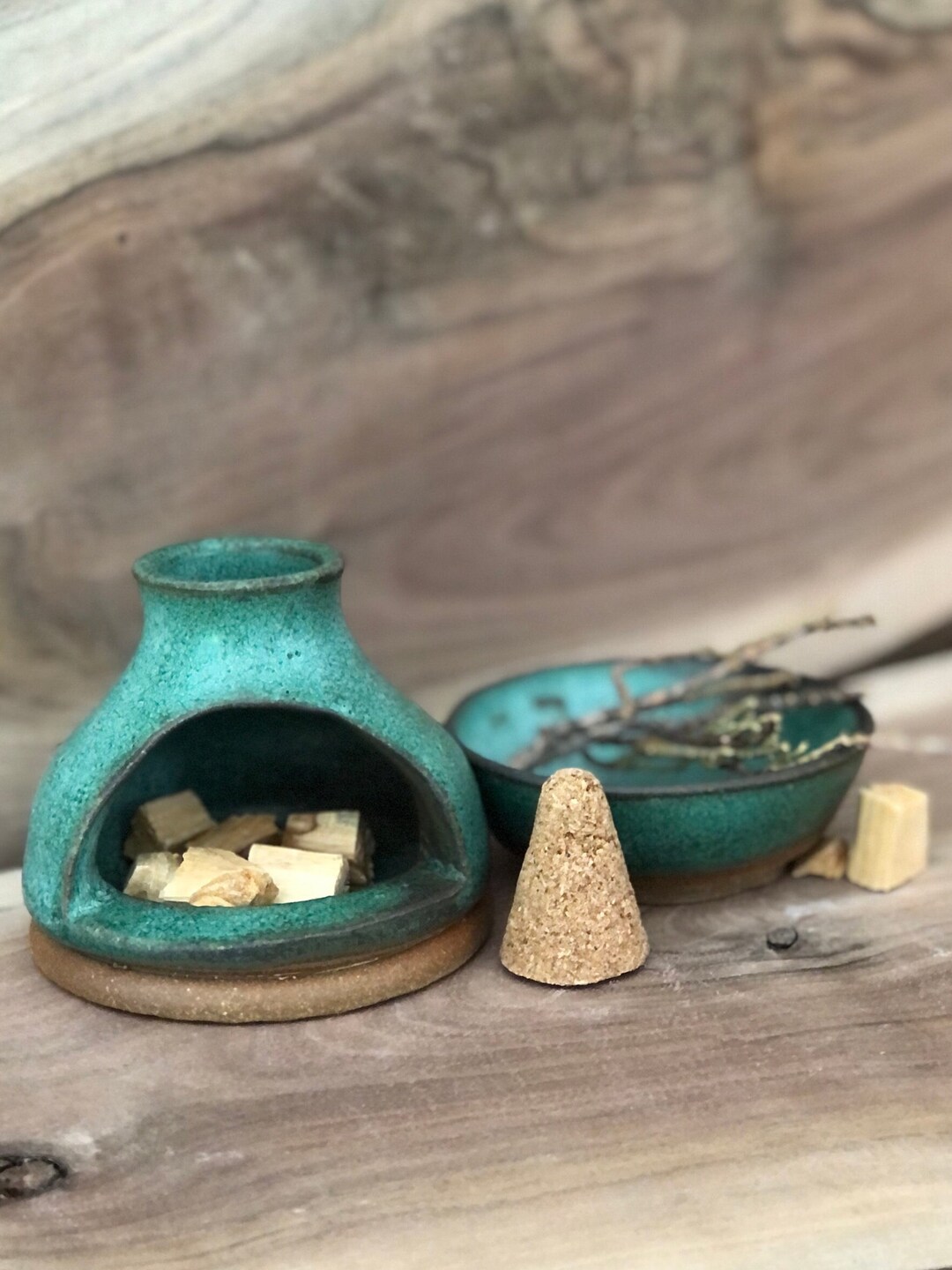 Handmade Pottery Incense Holder & Dish Set: Chiminea Burner - Etsy
