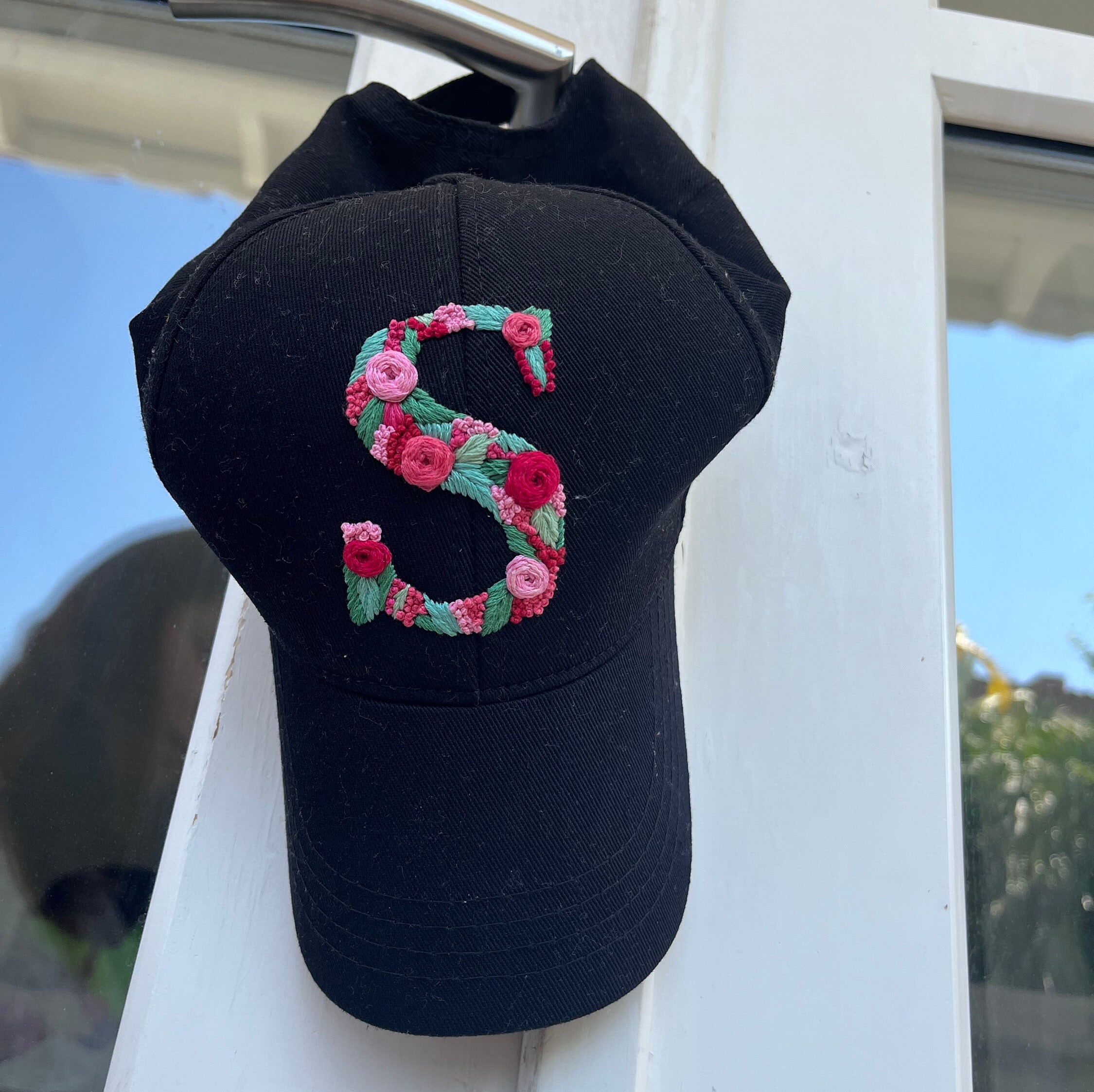 Custom Made Embroidery Letter Cap | Black Cap | Personalize Hat - Etsy