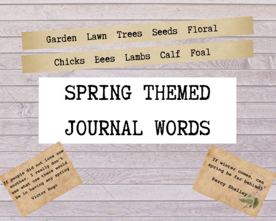 Spring Words Printable // Journal Phrases, Scrapbooking, Floral Bookish ...