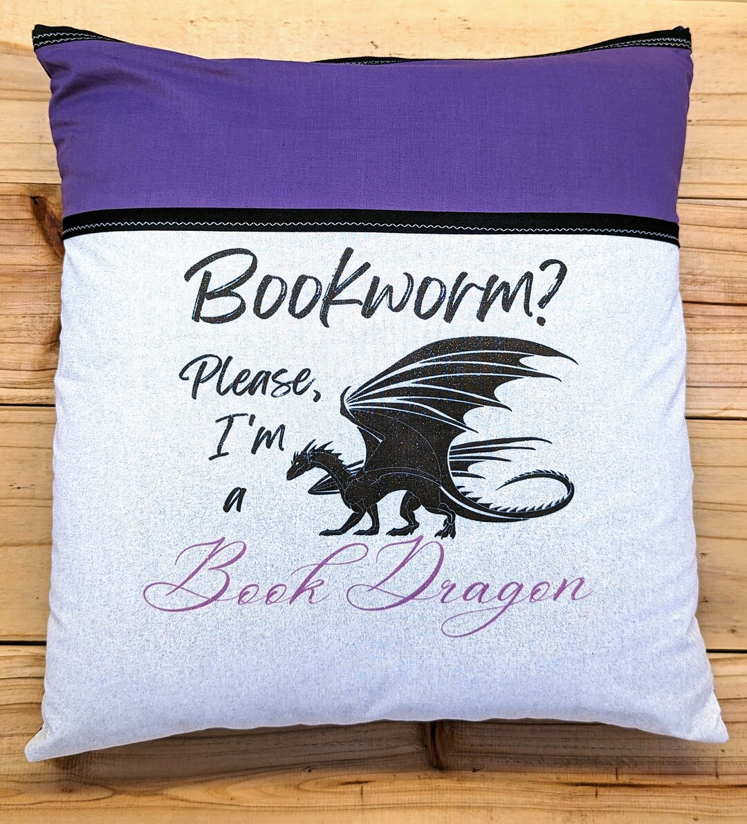 Bookworm Please Im a Book Dragon Pillow Pocket Pillow Book Pillow ...