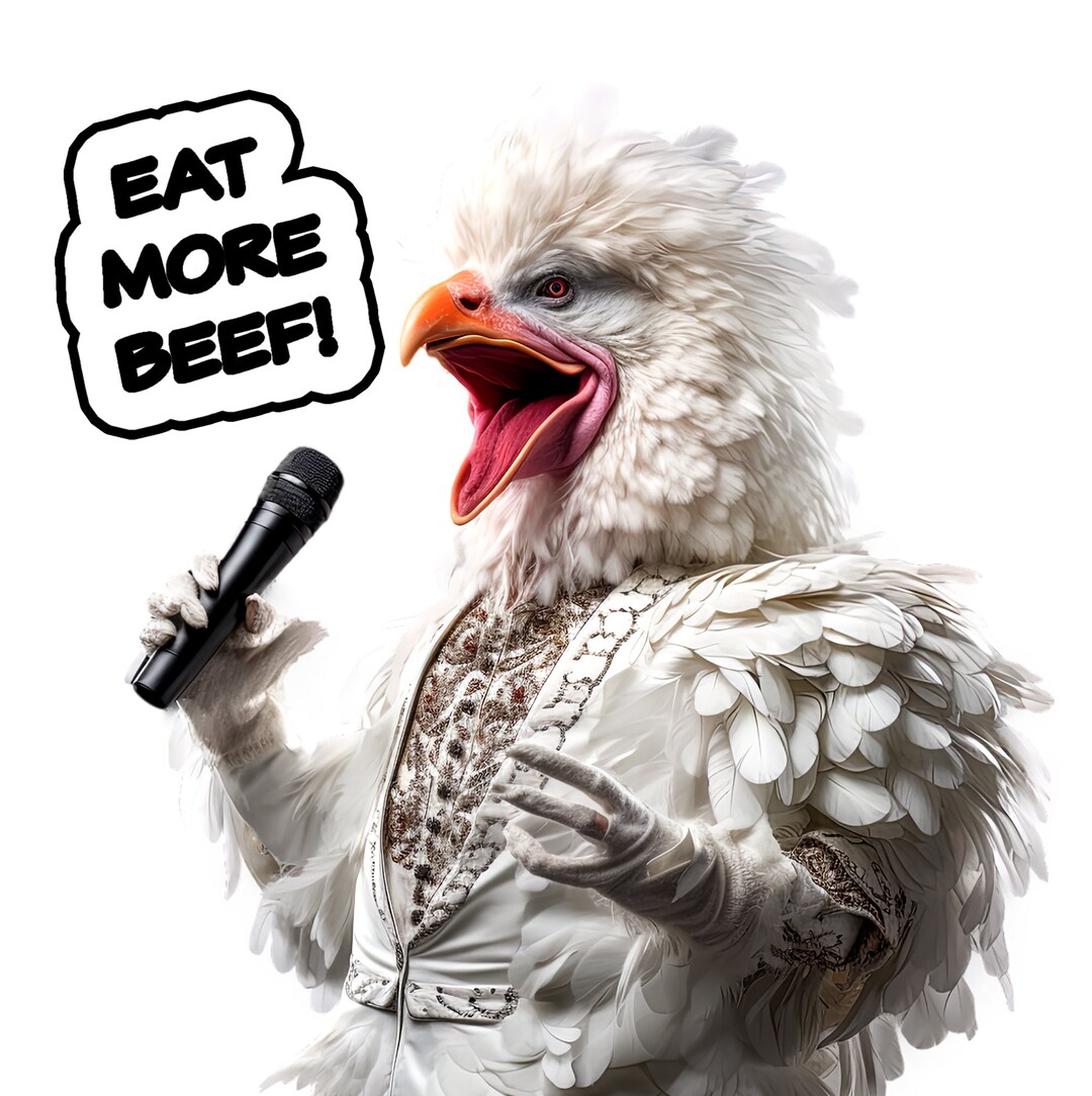 Chicken Hen Card, Eat More Beef, Funny Chicken Card - Etsy