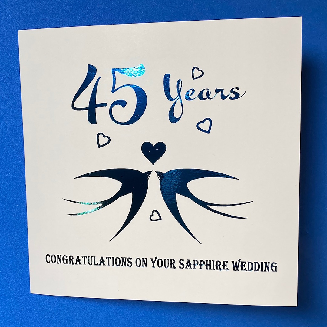 45 Year Wedding Anniversary Sapphire Bird, Swallows - Etsy