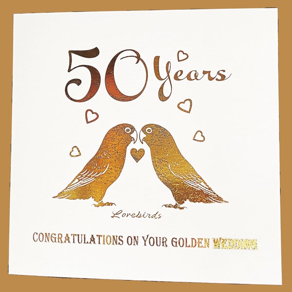 Golden Wedding Cards - Etsy UK