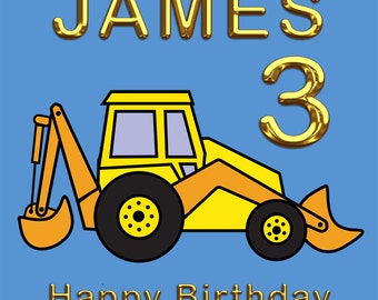Personalised Birthday Digger Card - Etsy UK