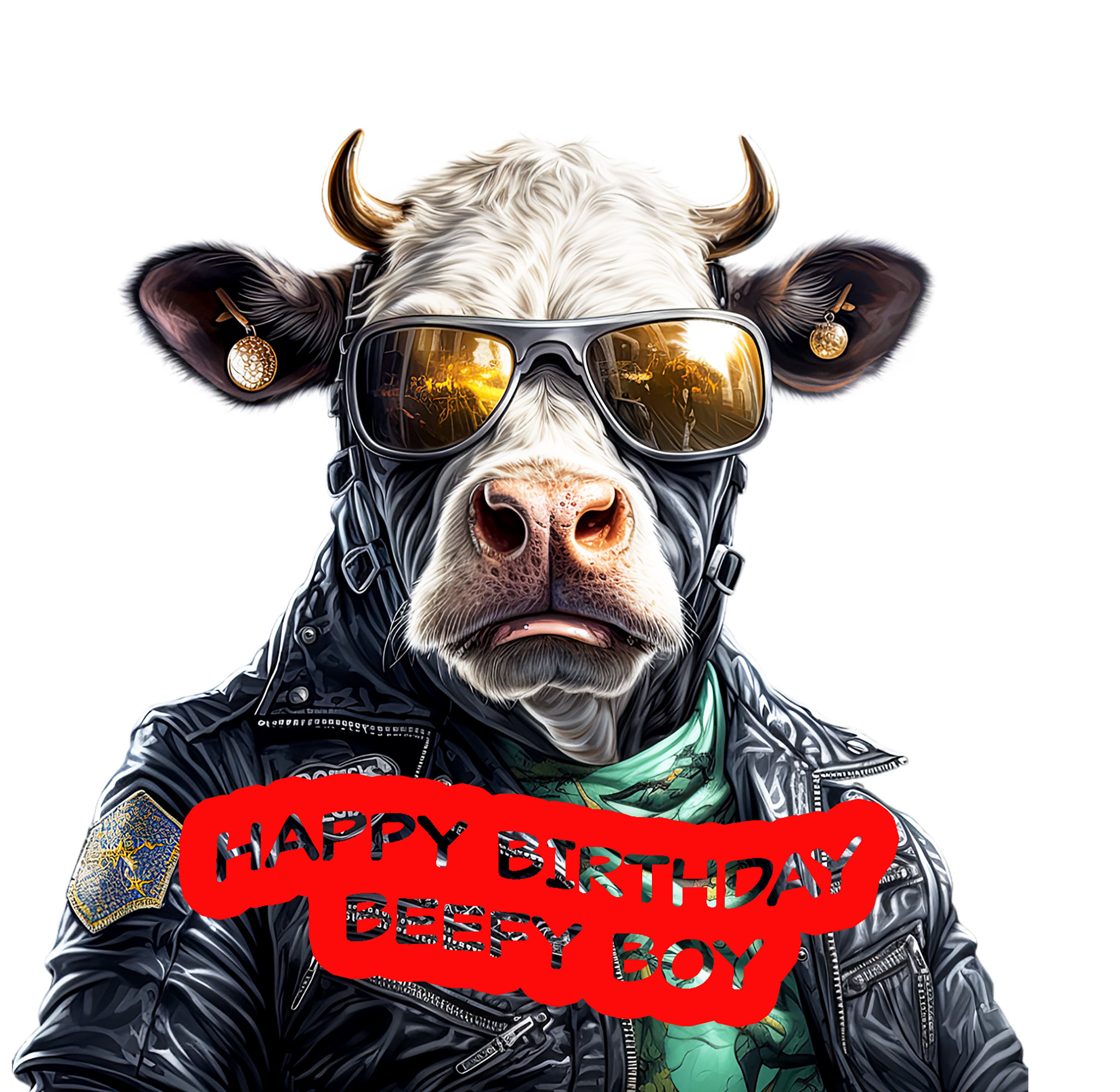 Happy Birthday Beefy Boy, Cow Farmer Card, and Bikers, Funny BIRTHDAY ...