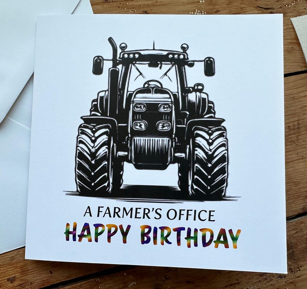 Tractor Farmers Birthday Card With Decal - Etsy