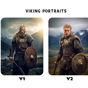 Custom Viking Portrait From Photo, Personalized Viking Warrior Portrait ...