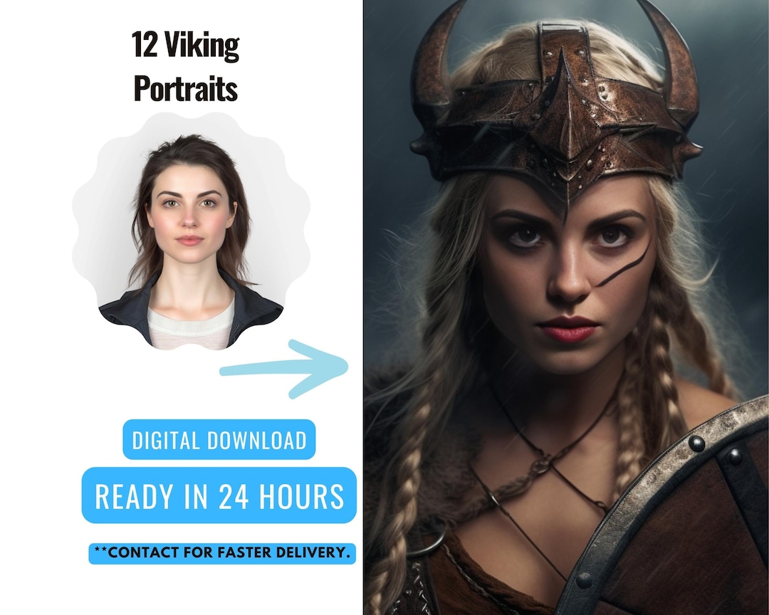 Custom Viking Portrait From Photo , Renaissance Portrait , Historical ...