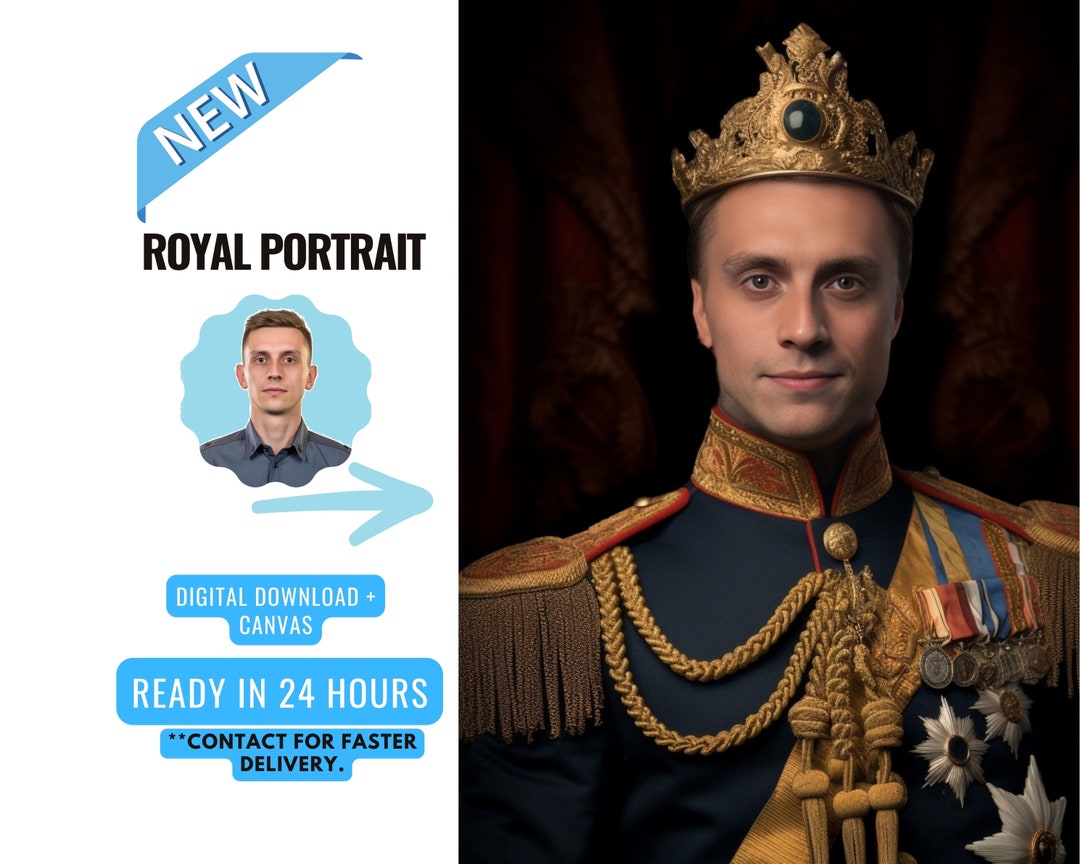 Custom King Portrait From Photo | Unique Gift for Men | Gift for Father ...