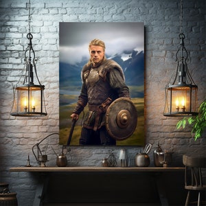 Custom Viking Portrait From Photo, Personalized Viking Warrior Portrait ...