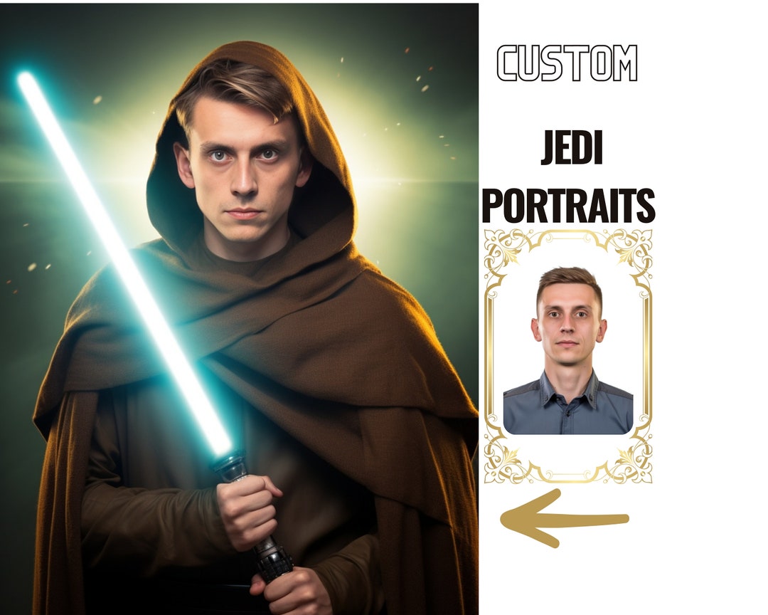 Personalized Jedi Portrait, Custom Jedi Poster, Custom Royal Portrait ...