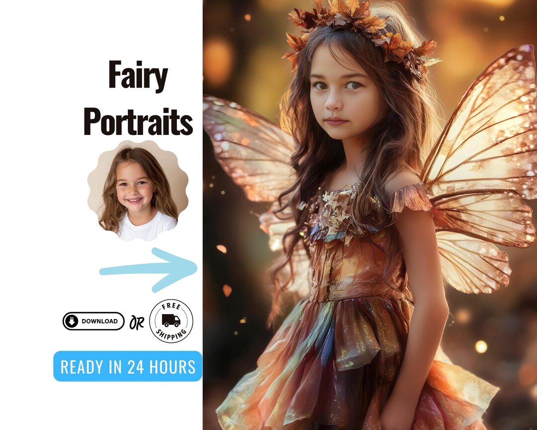 Custom Fairy Portrait From Photo: Personalized Fantasy Gift - Etsy